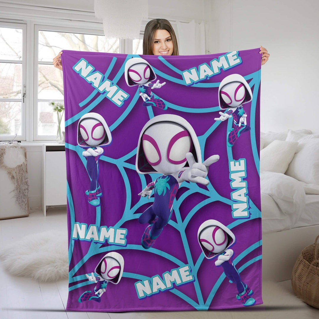 Spider Gwen Blanket, Custom Name Blanket, Spidey and His Amazing Kids ...