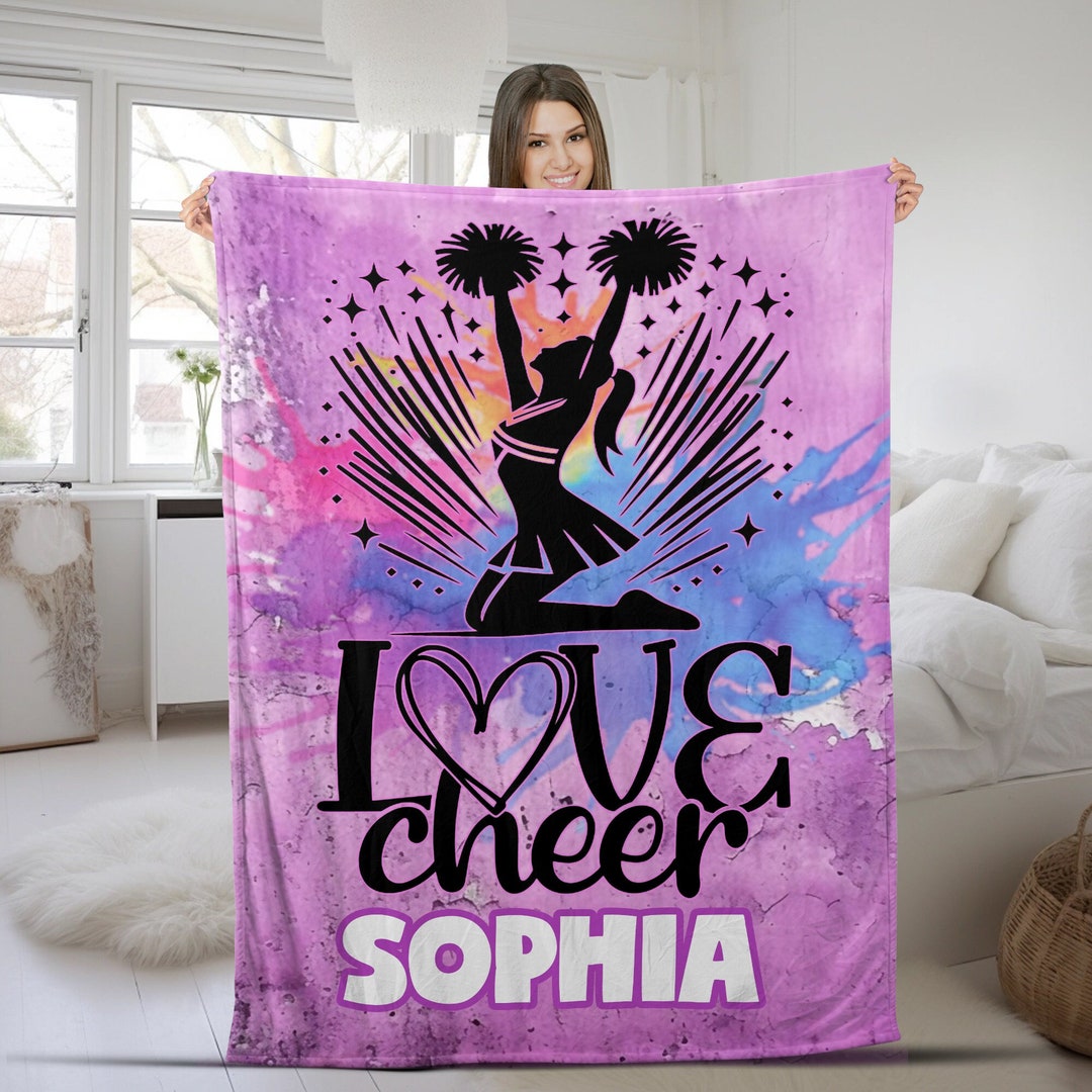 Personalized Cheer Blanket, Tie Dye Blanket, Cheerleader Christmas Gift ...