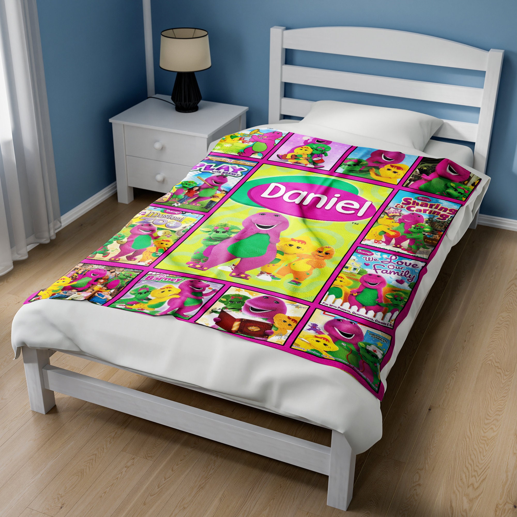 Custom Barney and Friends Blanket, Barney the Dinosaur Fleece Blanket ...