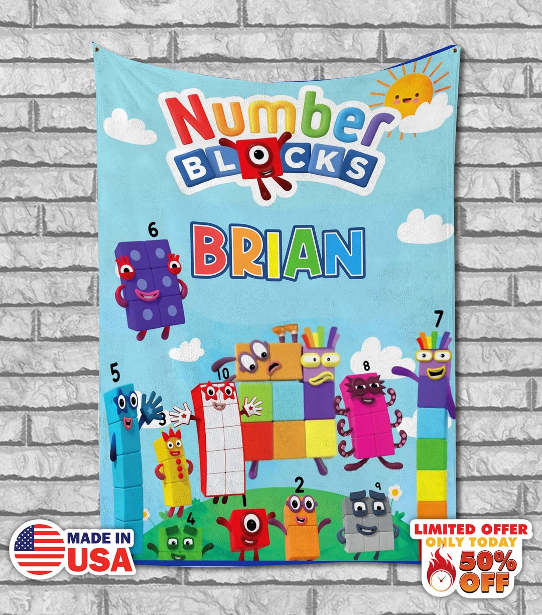 Personalized Numberblocks Blanket, Numberblocks Fleece Blanket ...