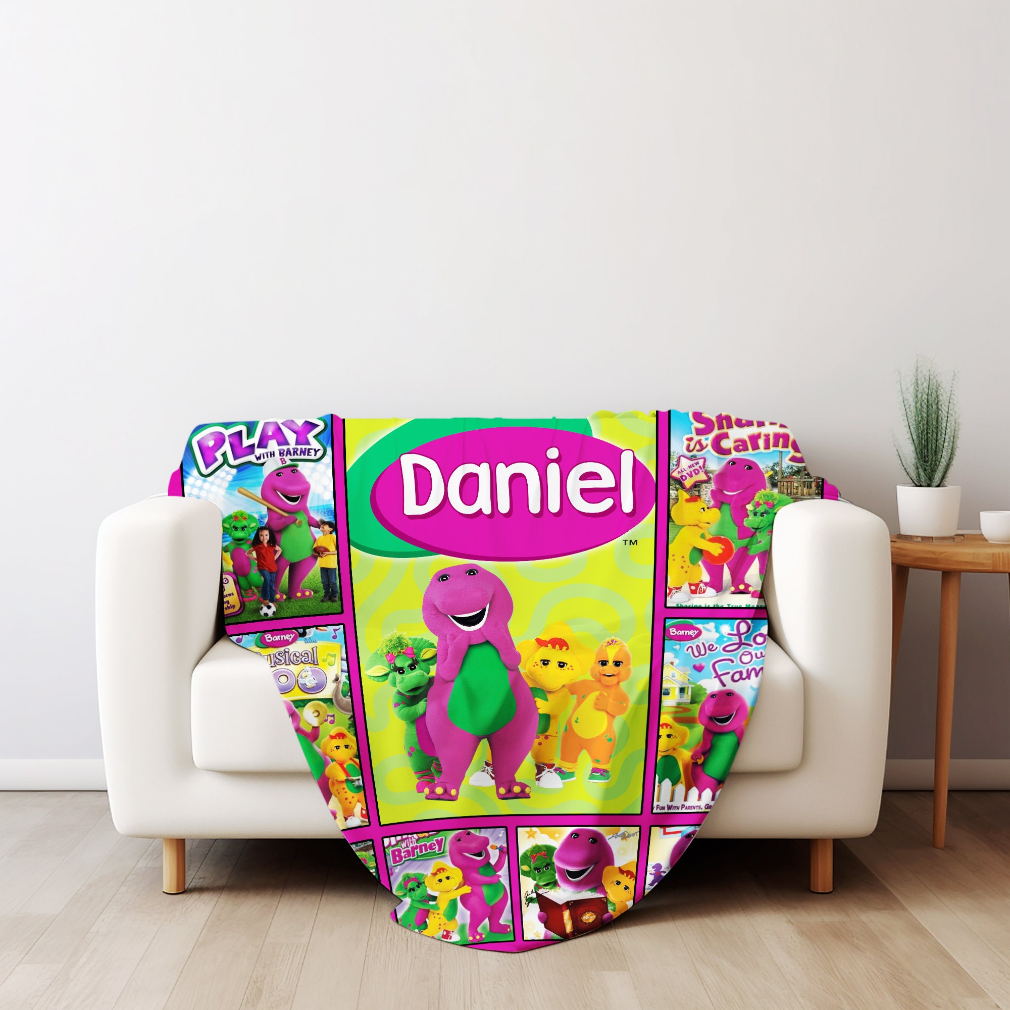 Custom Barney and Friends Blanket, Barney the Dinosaur Fleece Blanket ...