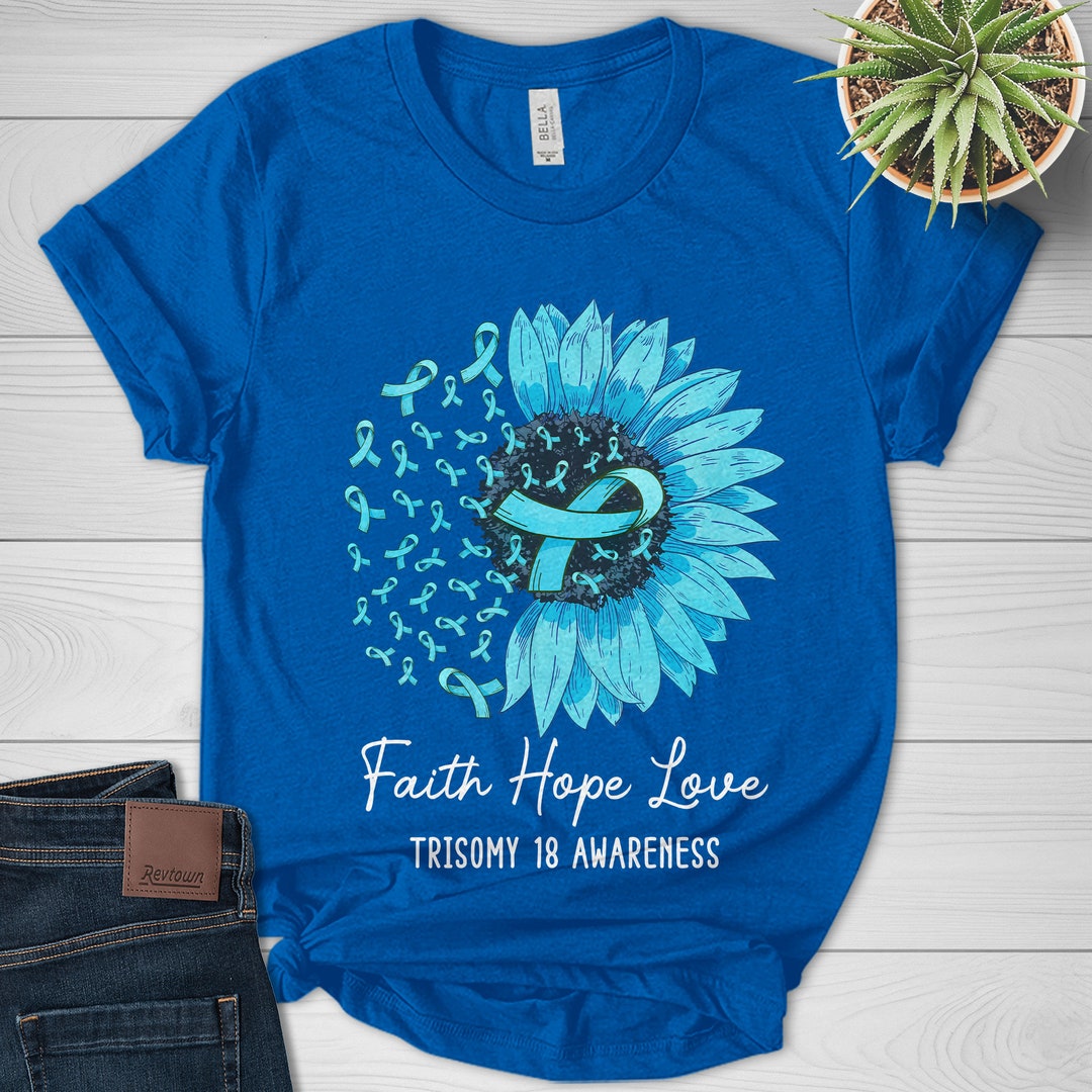 Trisomy 18 Awareness Shirt,down Syndrome Awareness Shirt,t18 Light Blue ...