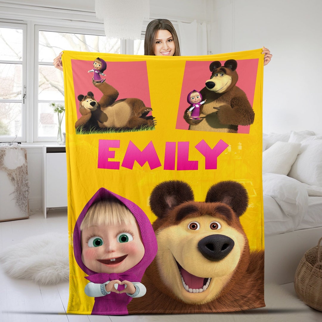 Personalized Mash and the Bear Blanket, Birthday Girl Costume, Birthday ...