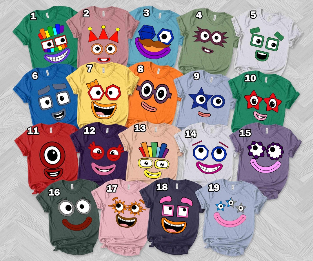 Numberblocks Characters Shirt, Family Matching Shirt, Numberblocks ...