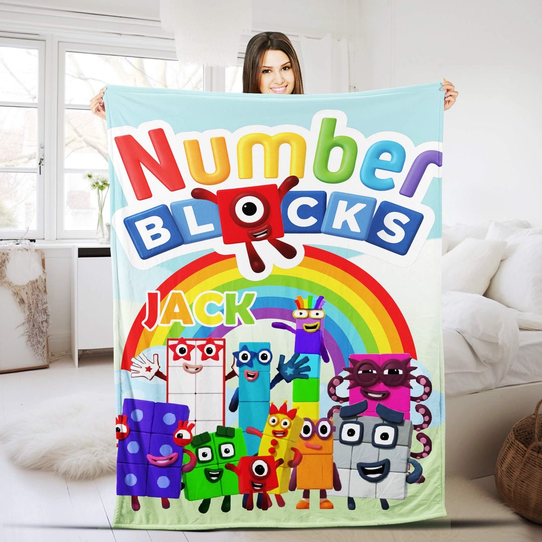 Personalized Numberblocks Blanket, Custom Kids Name Blanket, Characters ...