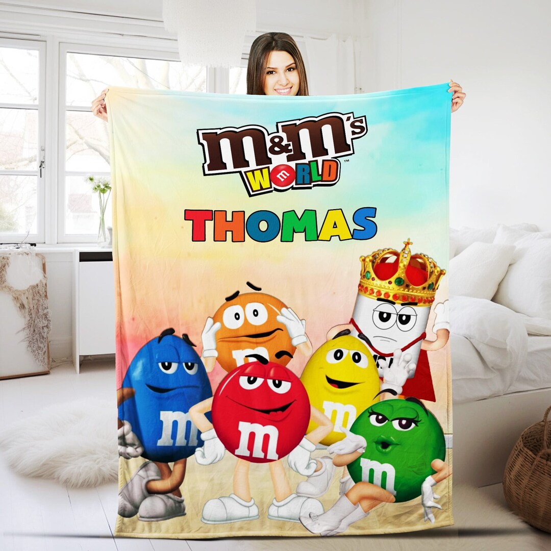 Personalized M and M Blanket, M&m's World Fleece Blanket, M and M Candy ...