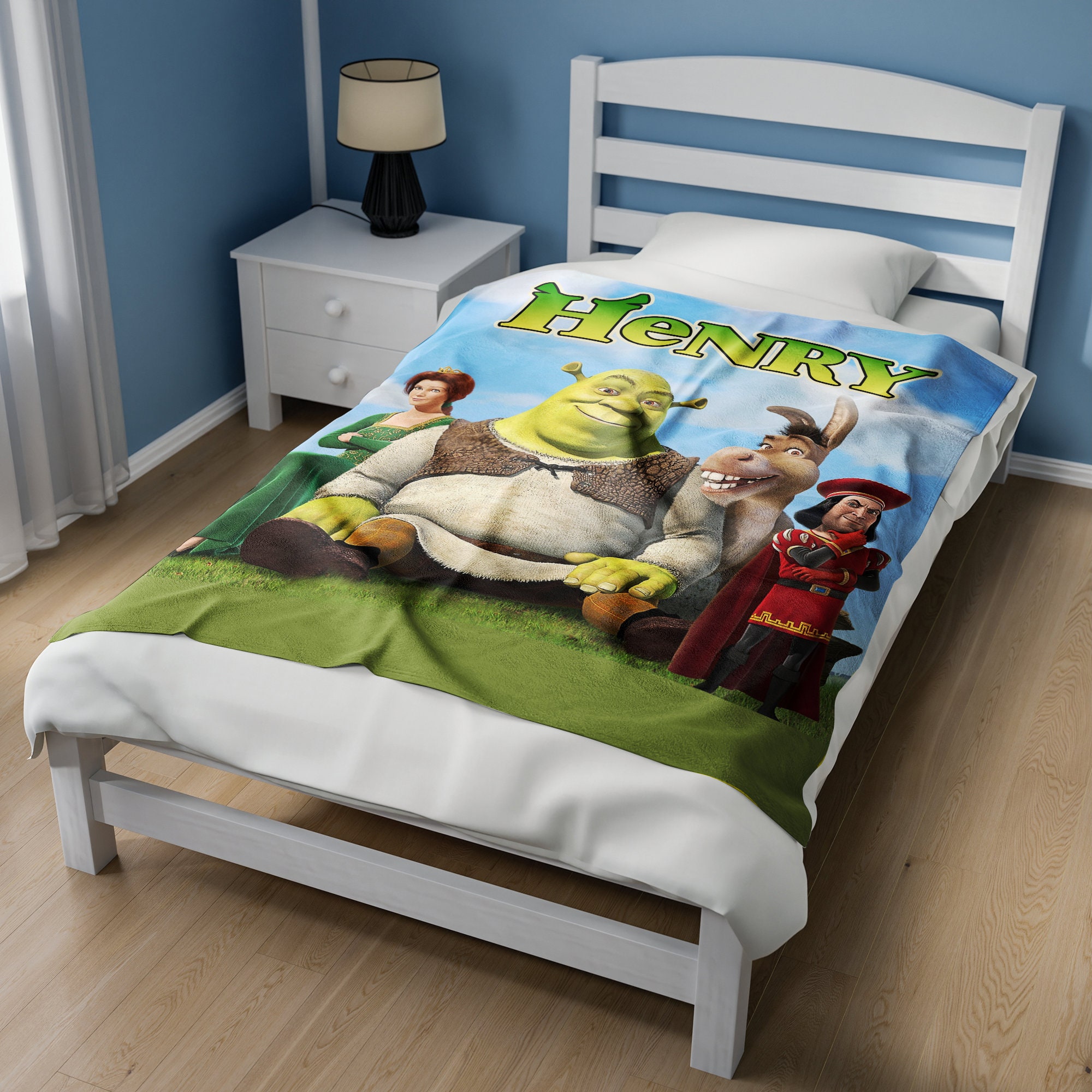 Personalized Shrek Characters Quilt Blanket, Gift For Shrek Film Fans ...