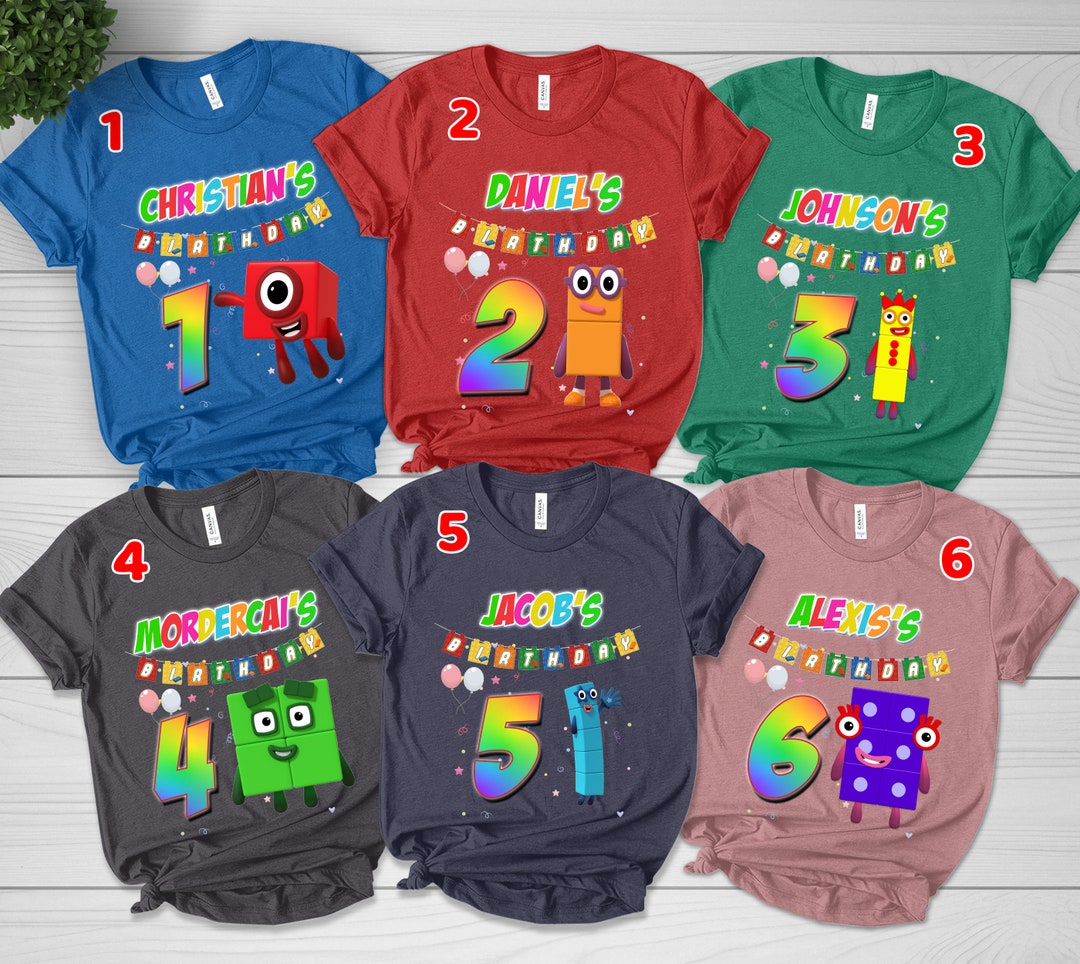 Numberblocks Birthday Shirt Numberblocks Birthday Boy Shirt Custom ...