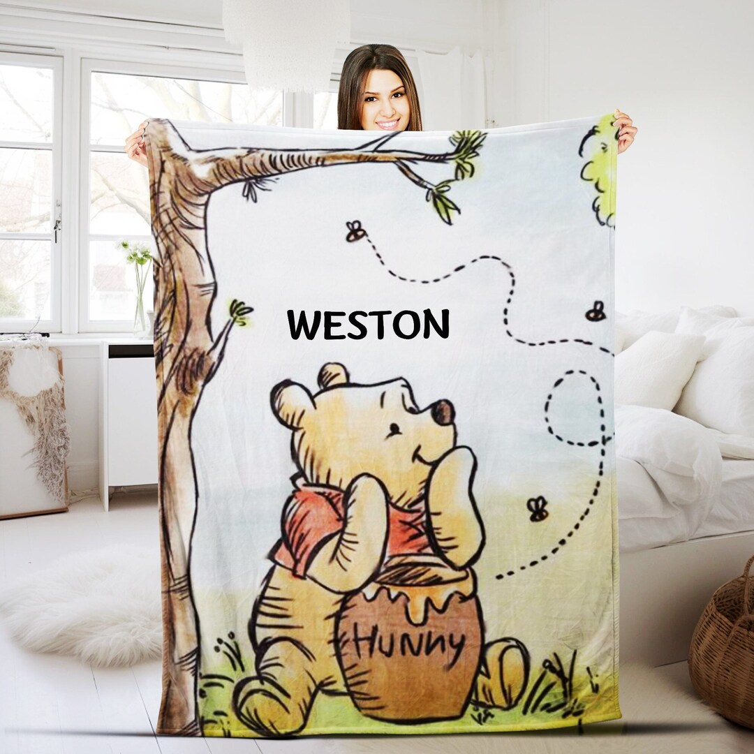 Personalized Winnie the Pooh Blanket, Pooh Bear Blanket,winnie the Pooh ...