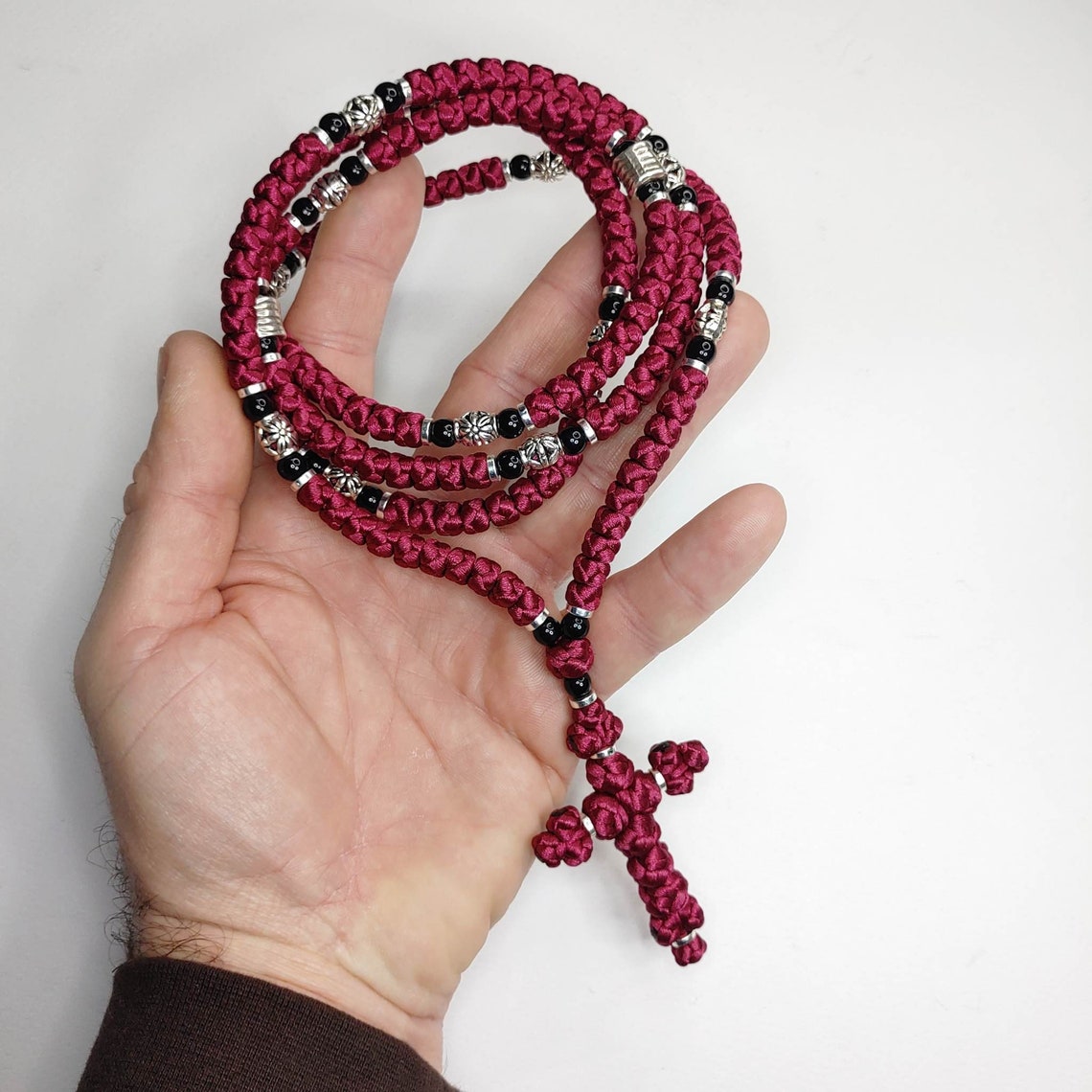 150 Knots Christian Handmade Prayer Rope Komboskini With Metal and ...