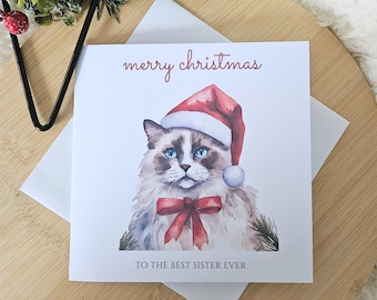 Ragdoll Cat Christmas Card - Etsy