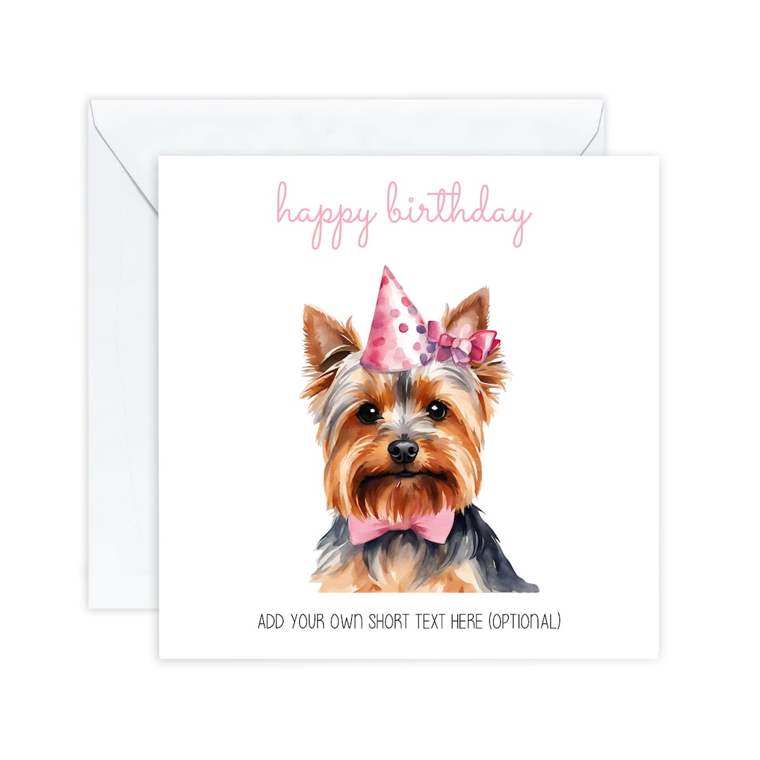 Personalised Birthday Cards, Yorkshire Terrier Birthday Card, for ...