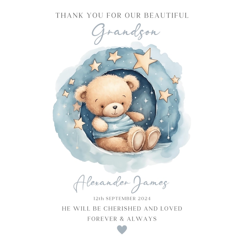 Thank You for Our My Grandson Card, New Grandparents Cards, New Baby ...