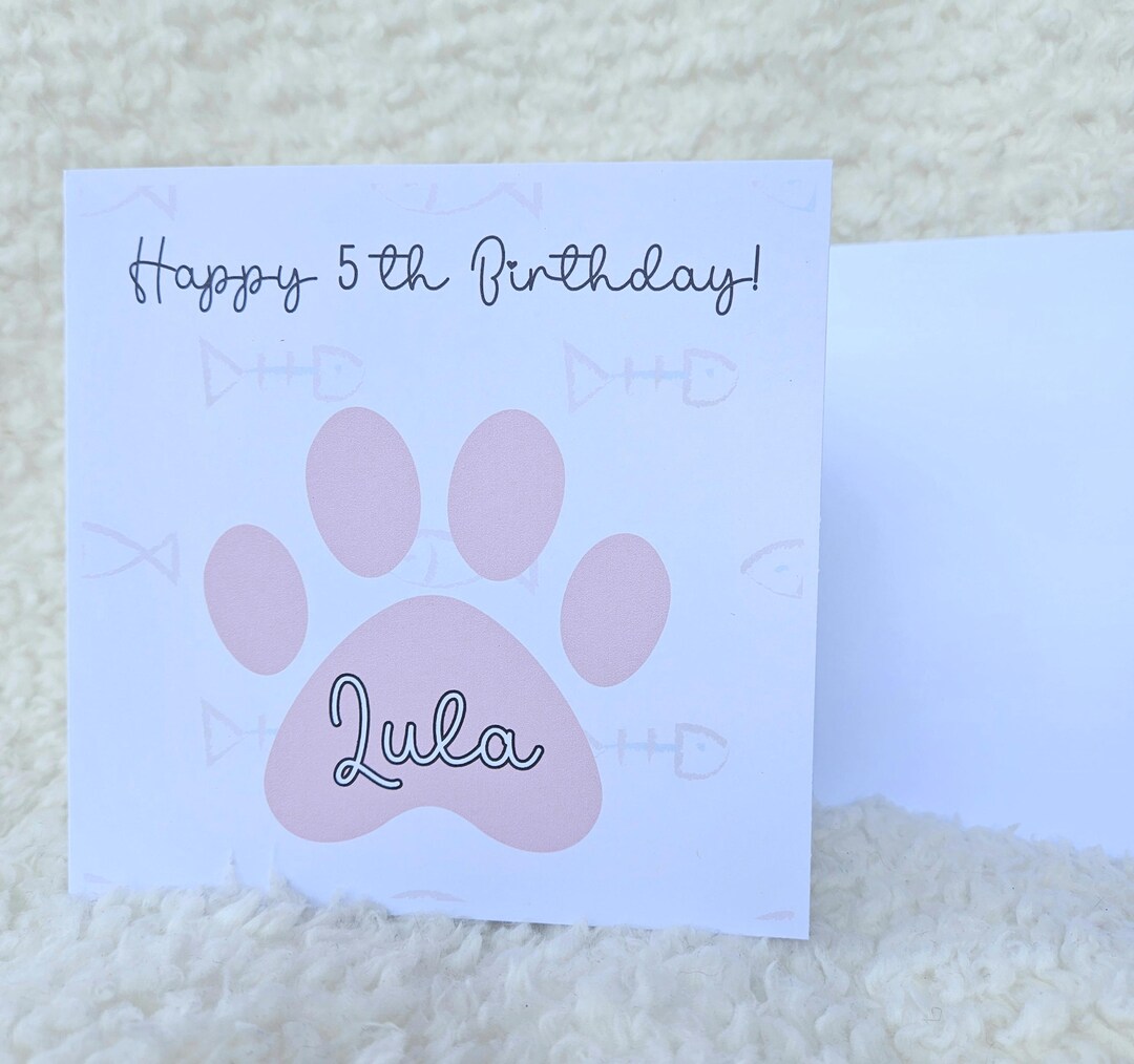 Cat Birthday Card, Birthday Cards for Cat, Pet Birthday Card, Bine ...