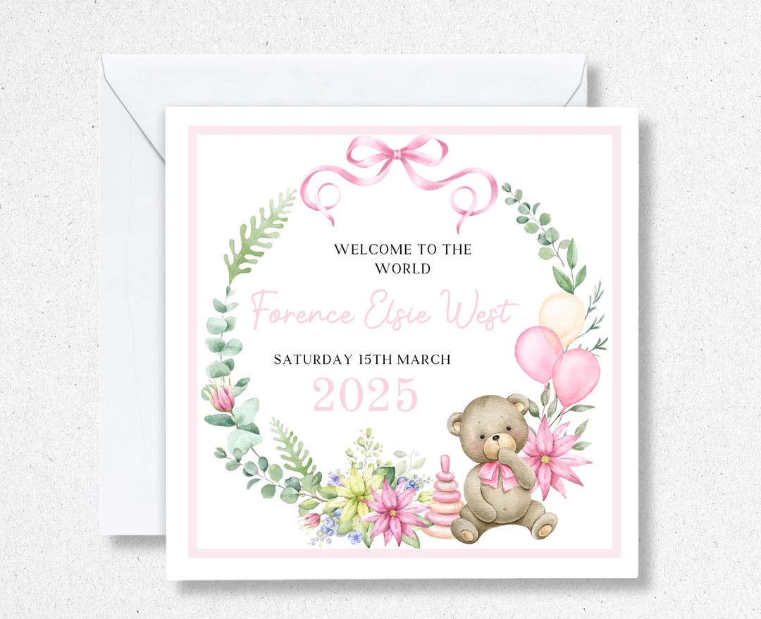 Welcome to the World Baby Girl Card, New Baby Cards, Baby Daughter ...
