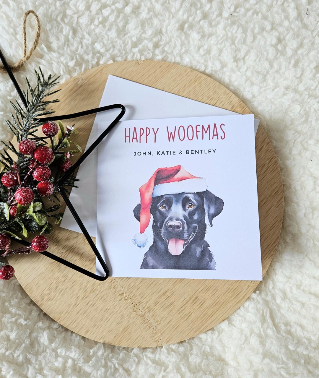 Personalised Christmas Cards, Black Labrador Cards, for Friends, for ...