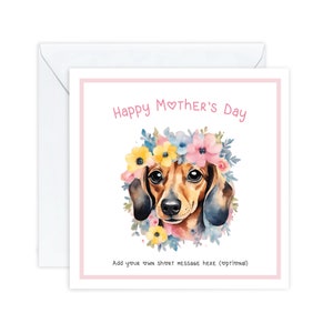 Dachshund Mother's Day Card. From the Dog, Custom Personalised Mother's ...