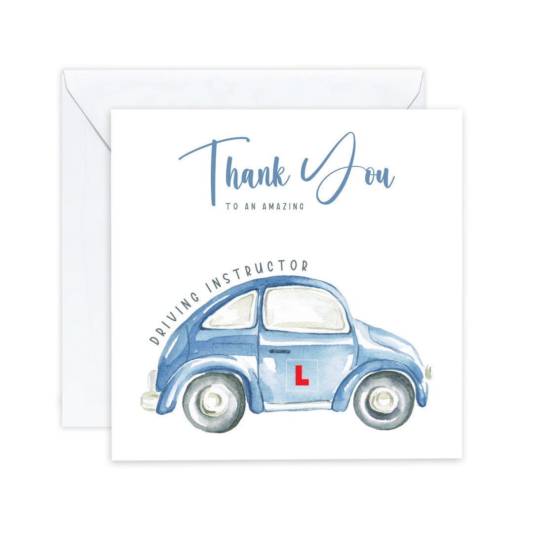 Card for Driving Instructor, Driving Instructor Card, Thank You Card ...