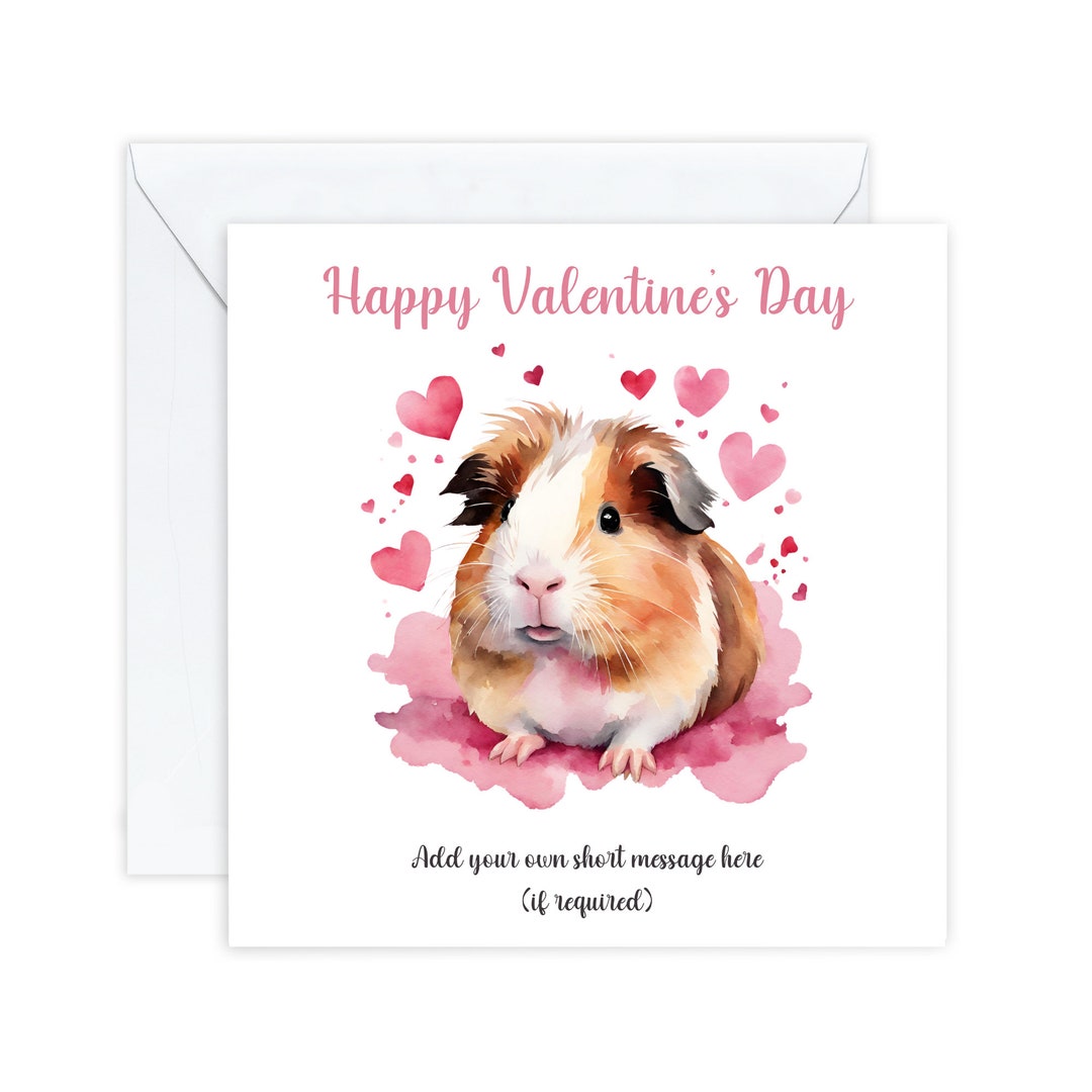 Personalised Valentine Cards, Guinea Pig Valentine's Cards, for ...