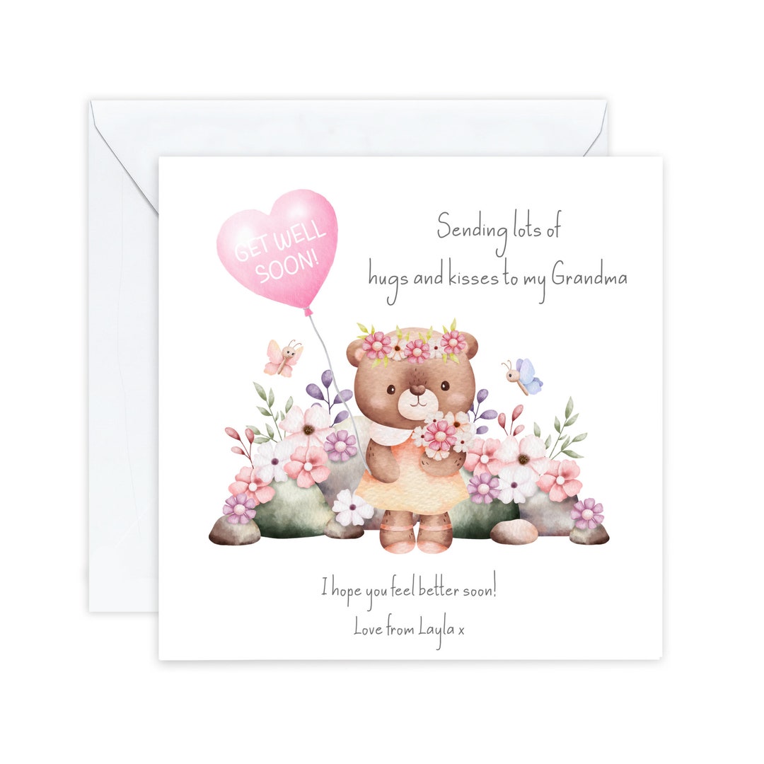 Personalised Get Well Soon Card Get Well Soon Cards for - Etsy