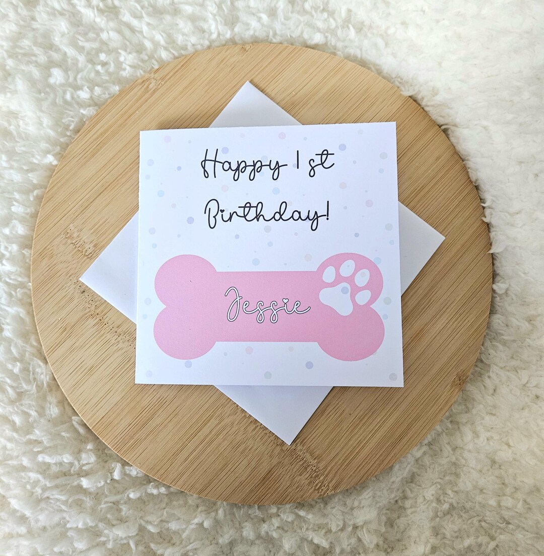 Dog Birthday Card, Birthday Cards for Dog, Pet Birthday Card, Bone ...