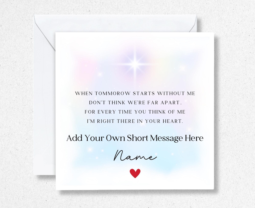 Personalised Memorial Card From Heaven - Loss of Baby/child - Etsy