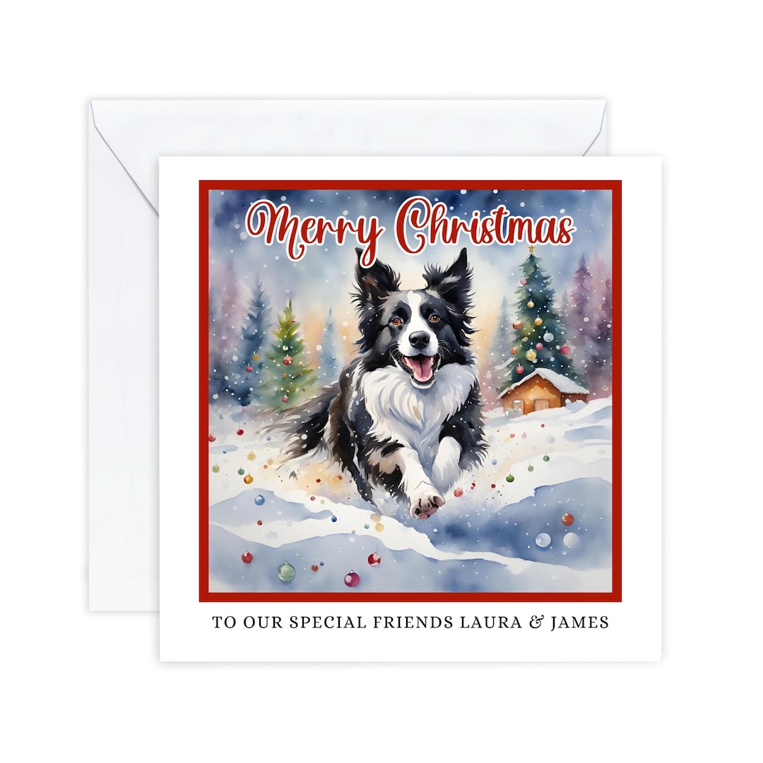 Personalised Christmas Cards, Border Collie Christmas Cards, for ...
