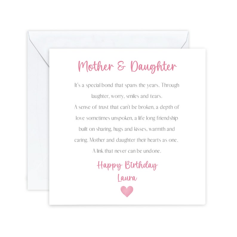 Personalised Daughter, Daughter Birthday Card, Special Daughter, Happy ...