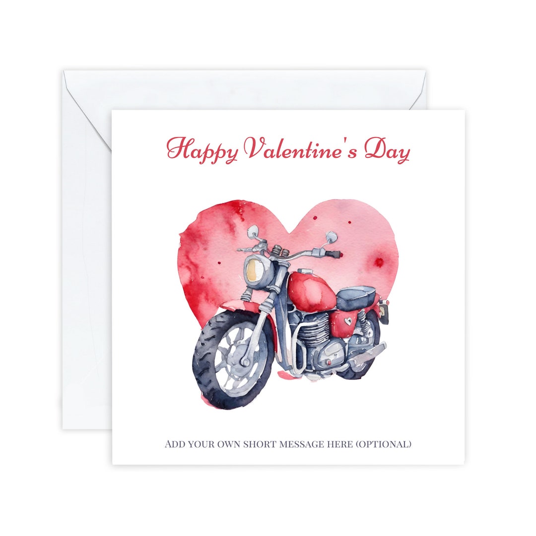 Personalised Motorcycle Valentine's Card for Him, Husband, Boyfriend ...