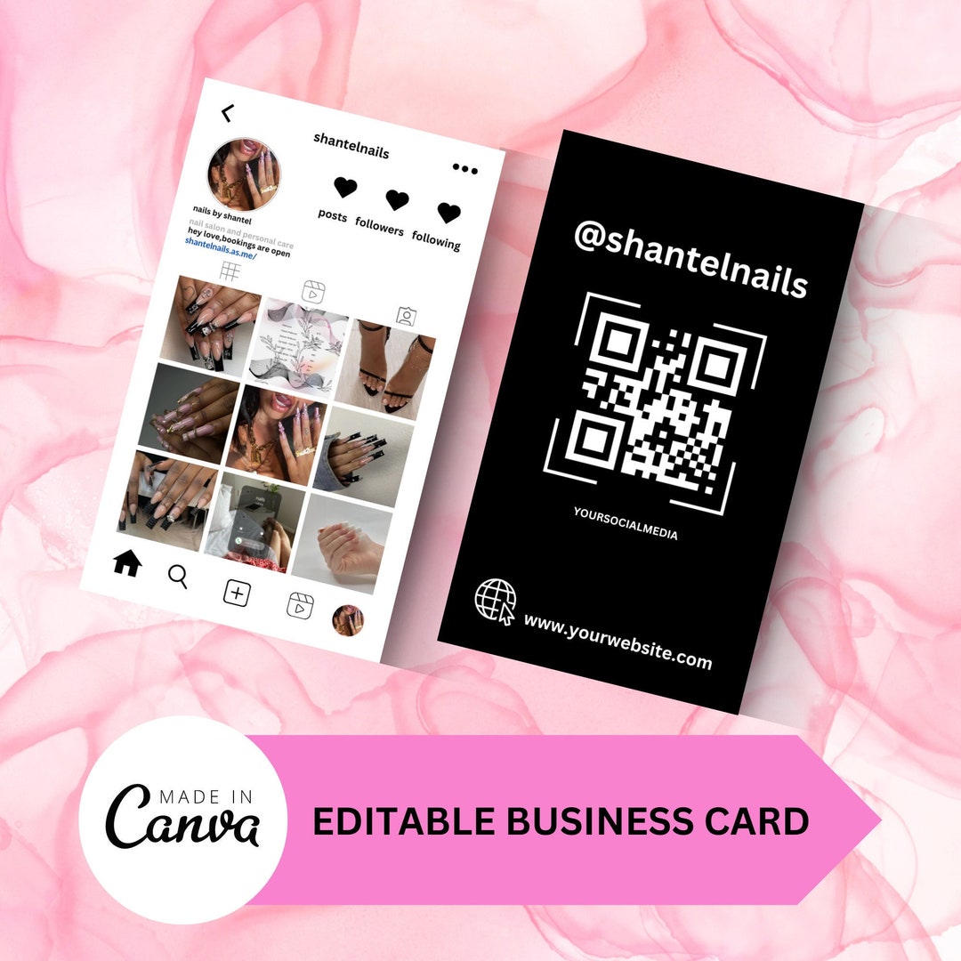 Instagram Style Business Cards DIY Cards Template Design - Etsy