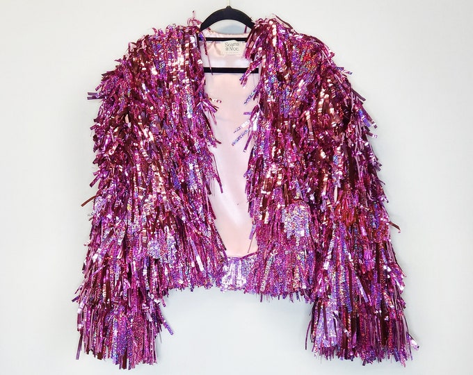 Light Pink & Glitter Tinsel Jacket - Etsy