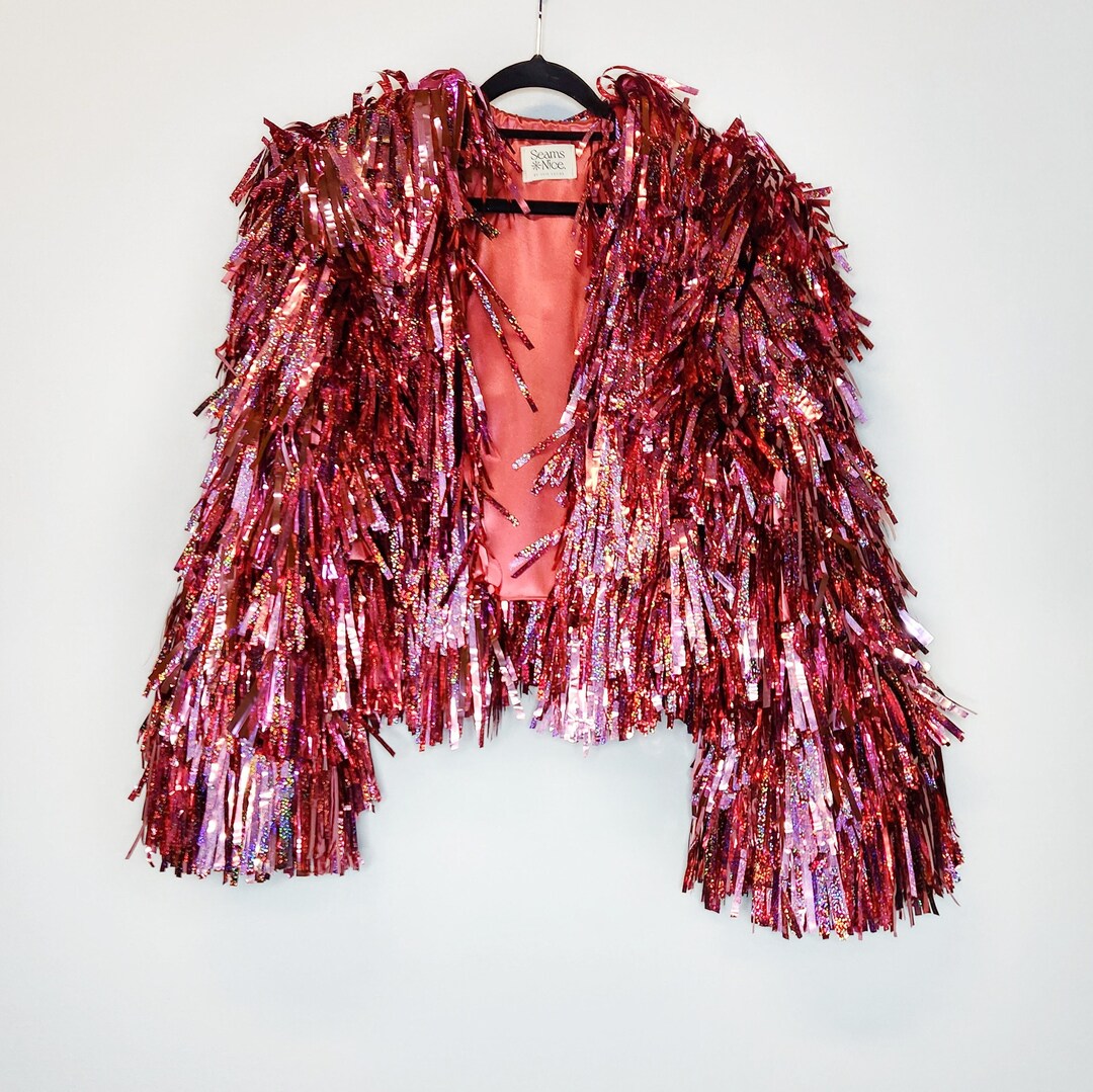 Watermelon Glitter & Pink Tinsel Jacket - Etsy