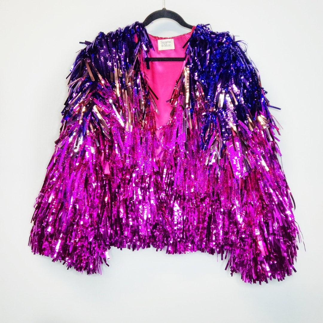 Purple & Pink Thickest Ombre Tinsel Jacket - Etsy