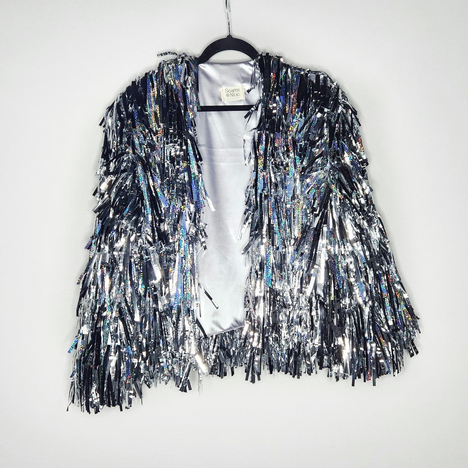 Silver & Glitter Tinsel Jacket - Etsy
