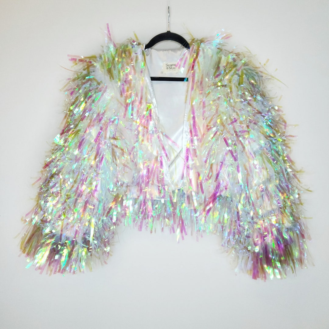 Pink & Green Translucent Tinsel Jacket - Etsy UK