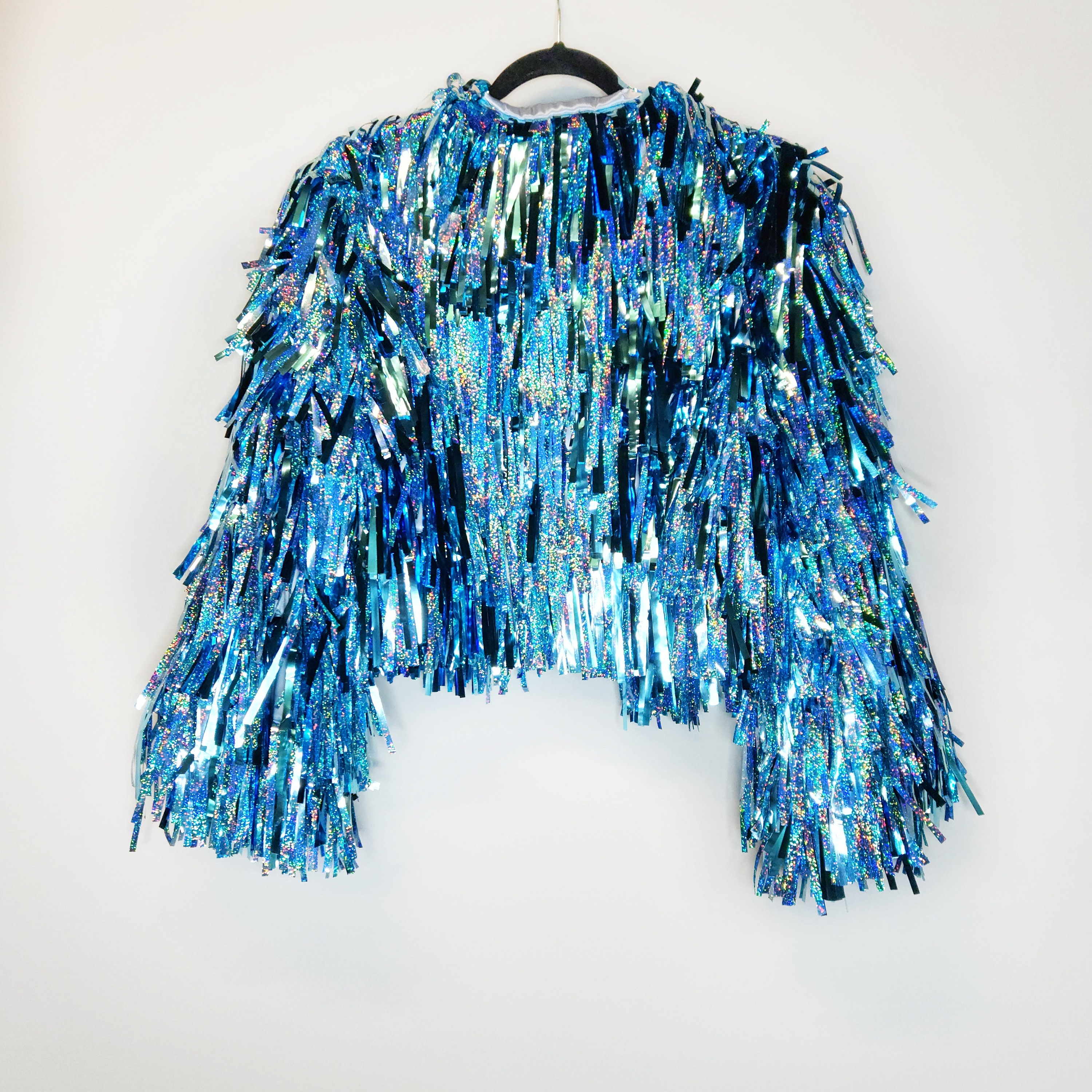 Sky Blue Glitter Tinsel Jacket - Etsy