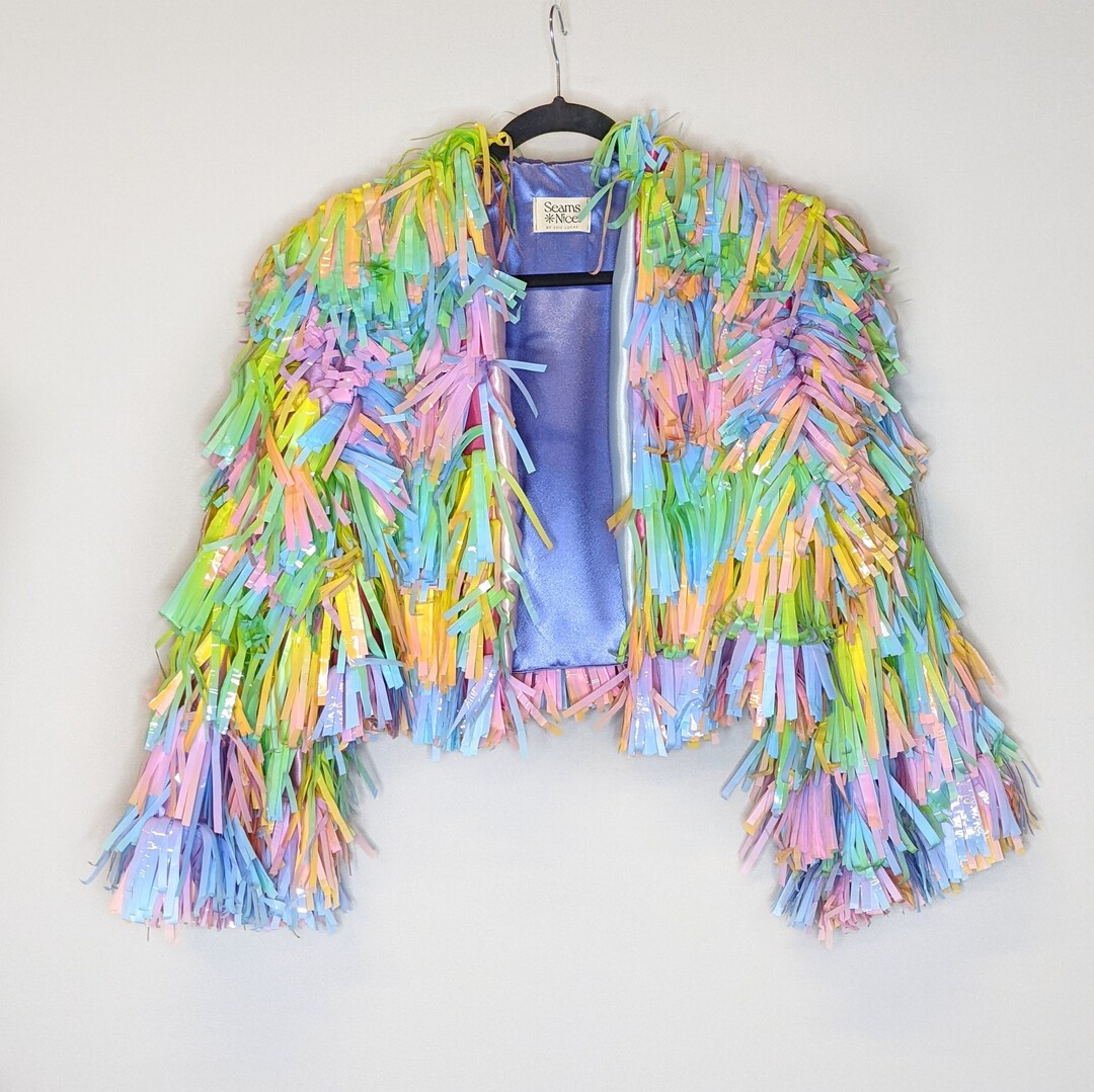 Pastel Rainbow Tinsel Jacket - Etsy