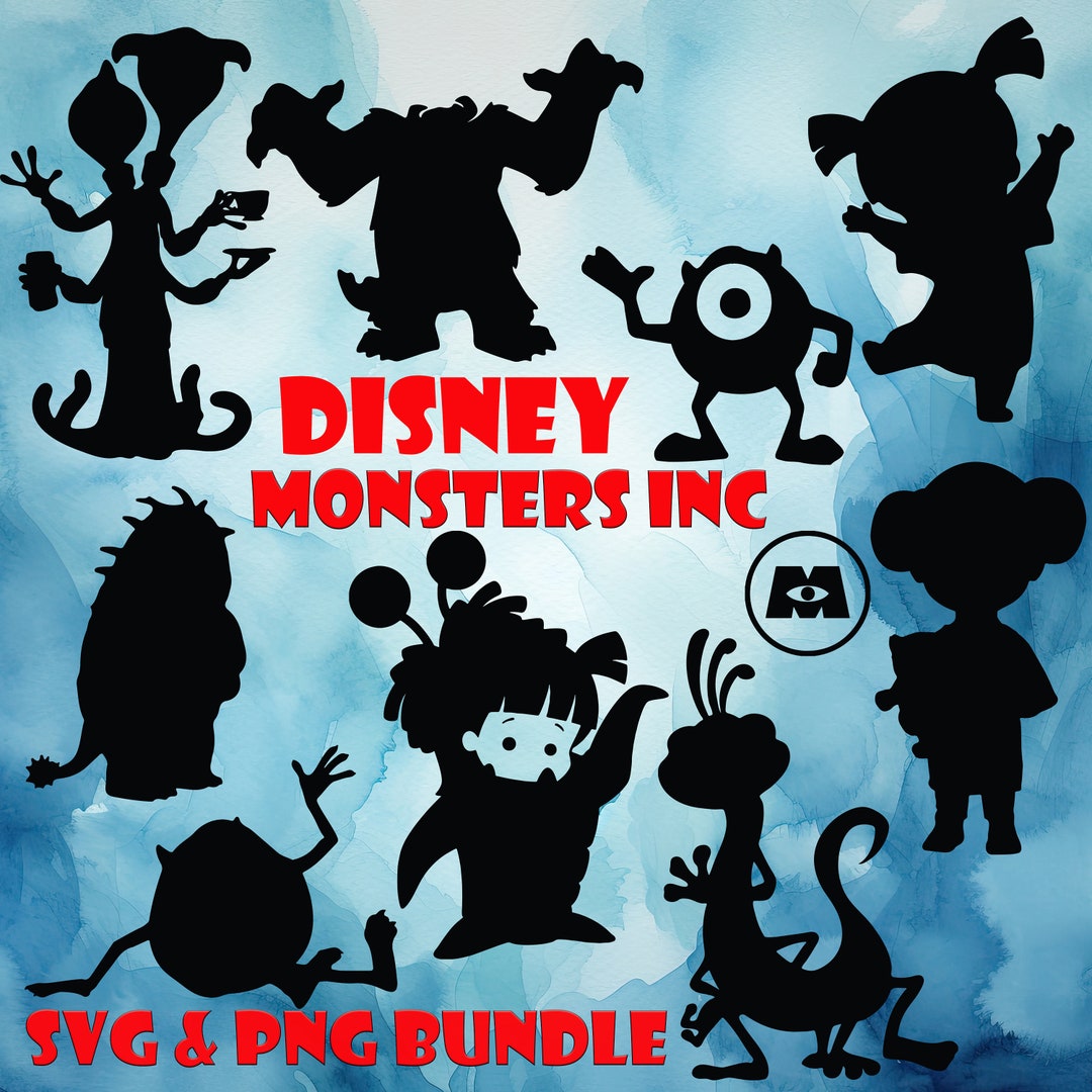 Monsters Inc Silhouettes SVG PNG Bundle Images Lot - Etsy
