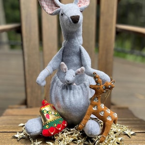 Kangaroo & Joey Sewing Pattern With Pouch, Size Medium, Stuffed Animal ...