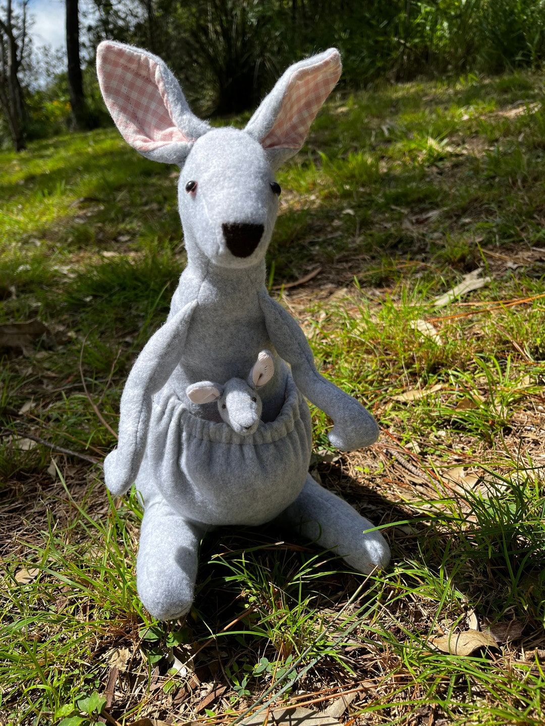 Kangaroo & Joey Sewing Pattern With Pouch, Size Medium, Stuffed Animal ...