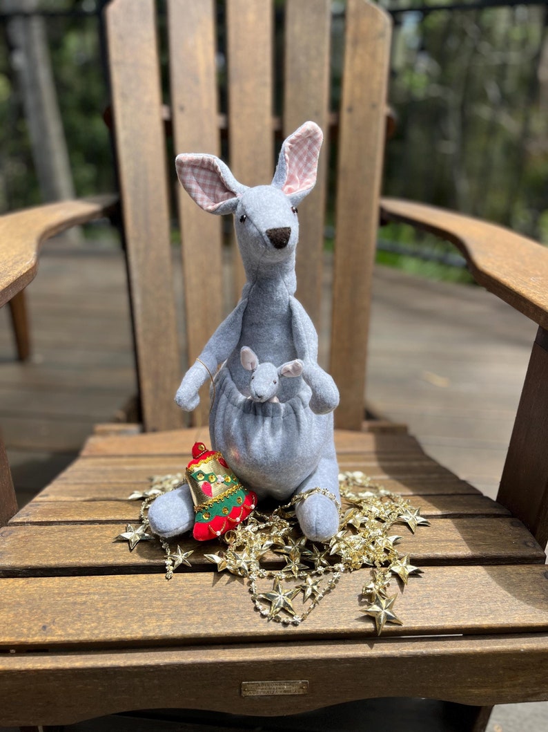 Kangaroo & Joey Sewing Pattern With Pouch, Size Medium, Stuffed Animal ...