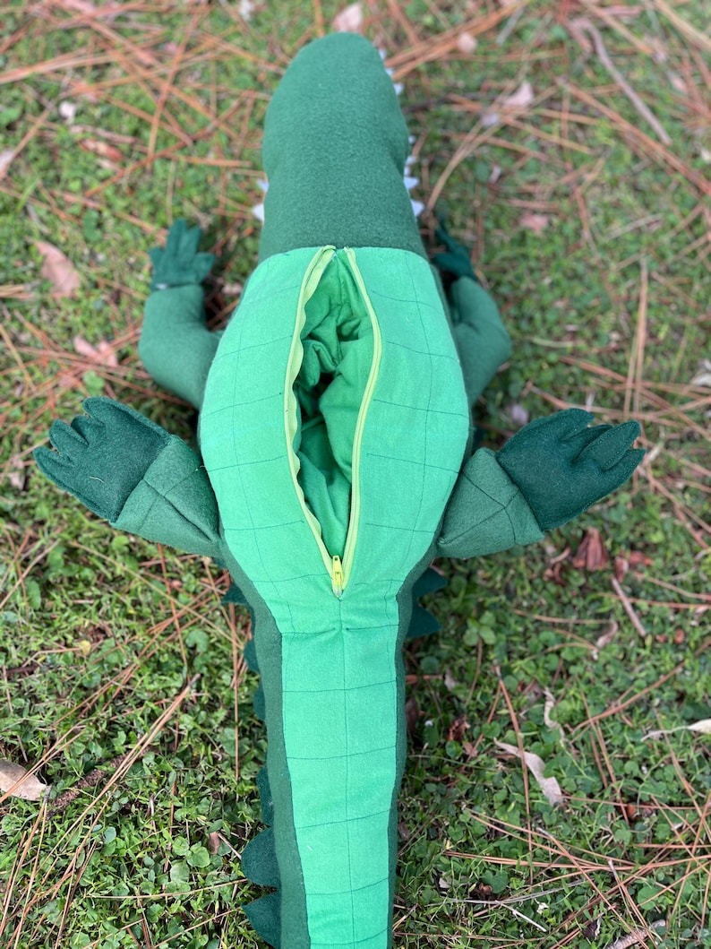 Crocodile Alligator Sewing Pattern: Large Size Plushie With Pyjama Bag ...