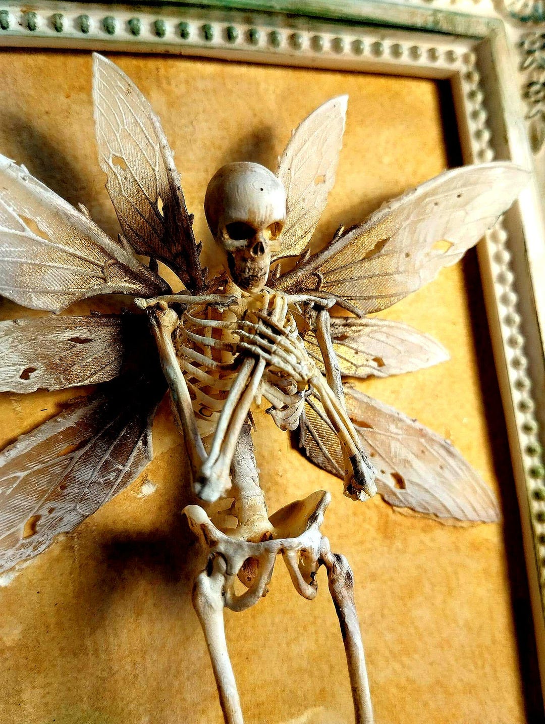Skeleton Fairy in Glass Dome – OOAK Dark Fantasy Miniature – Gothic ...