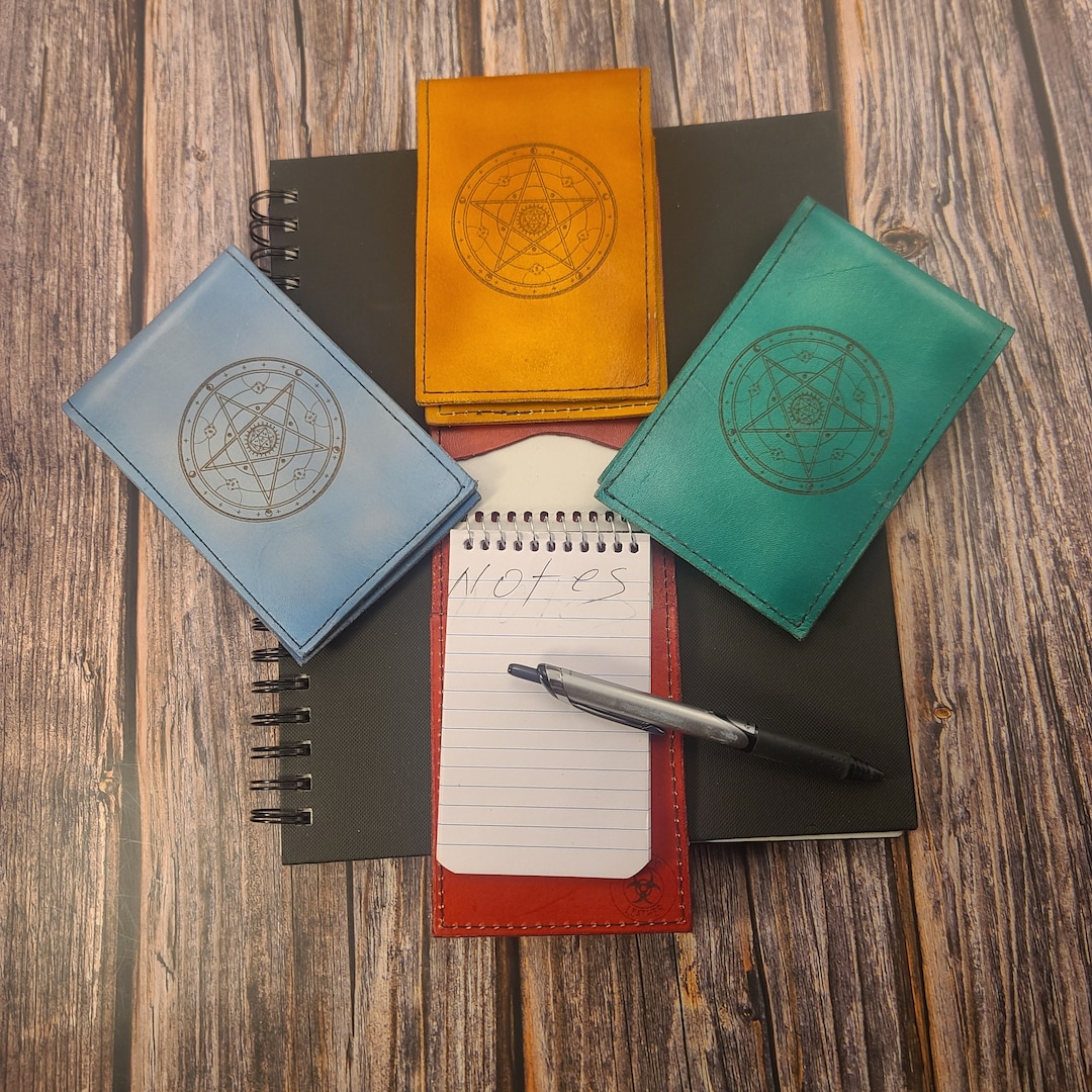 Leather Note Pad Cover, Laser Engraved With Magic Circle Design ...