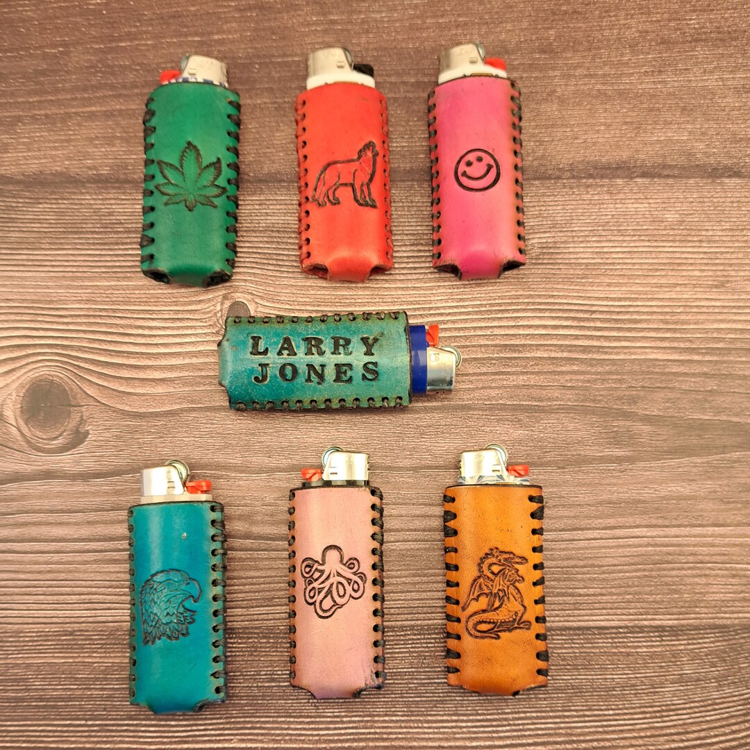 Custom Hand Made Leather Lighter Case, Hand Stamped and Personalized - Etsy