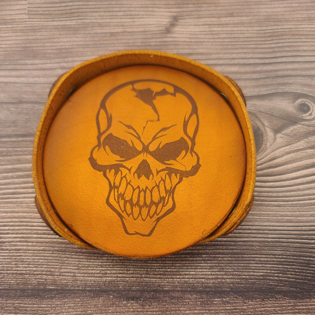 Laser Engraved Coasters With Holder, Set of Four Coasters Engraved With ...