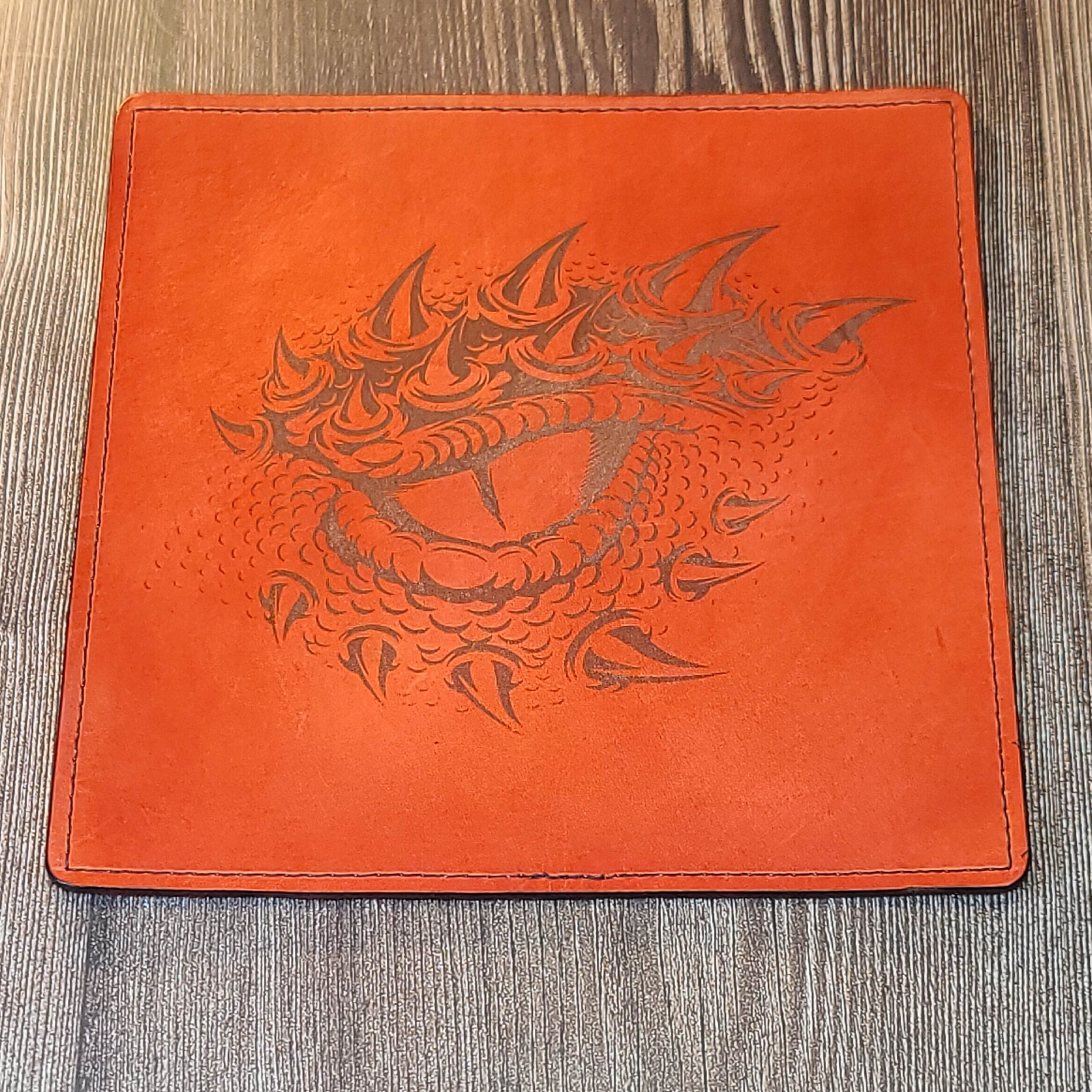 Leather Mouse Pad, Laser Engraved Dragon Eye Mouse Pad, Medieval ...