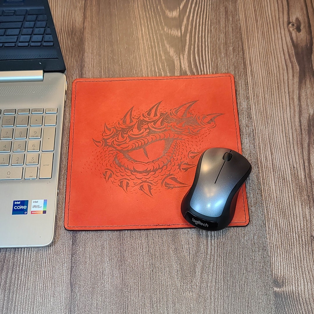 Leather Mouse Pad, Laser Engraved Dragon Eye Mouse Pad, Medieval ...