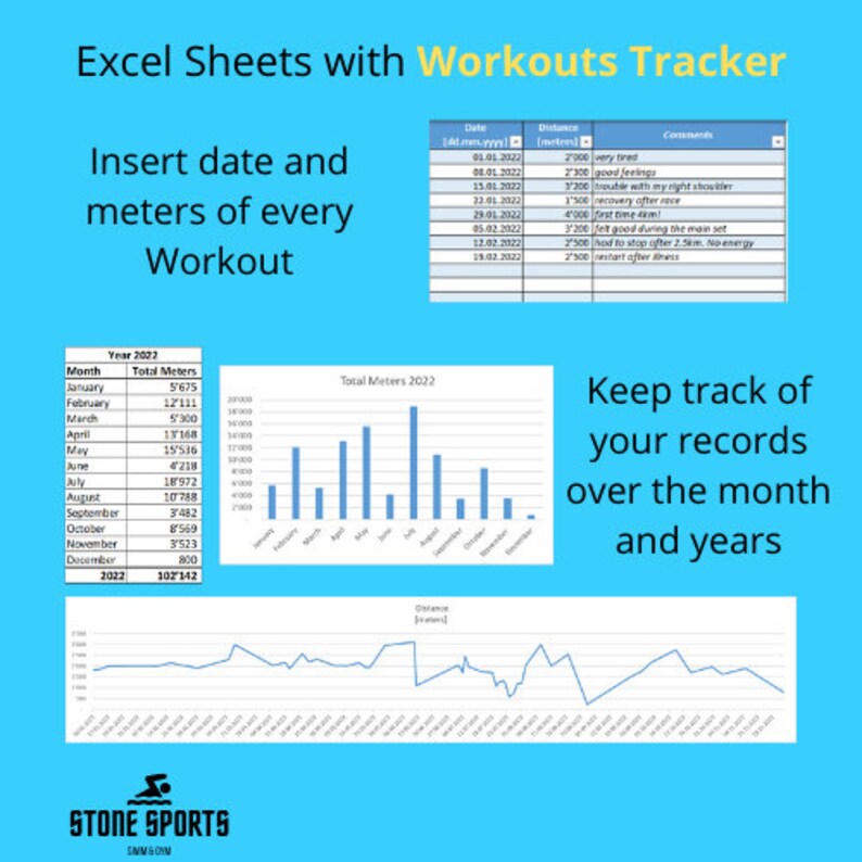 Swimming Training Plan for Beginners + Workout Tracker/ Swim Workout ...