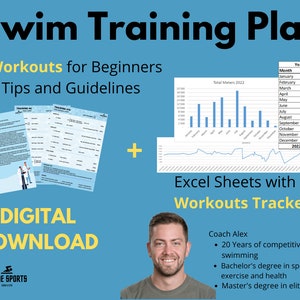 Swimming Training Plan for Beginners + Workout Tracker/ Swim Workout ...
